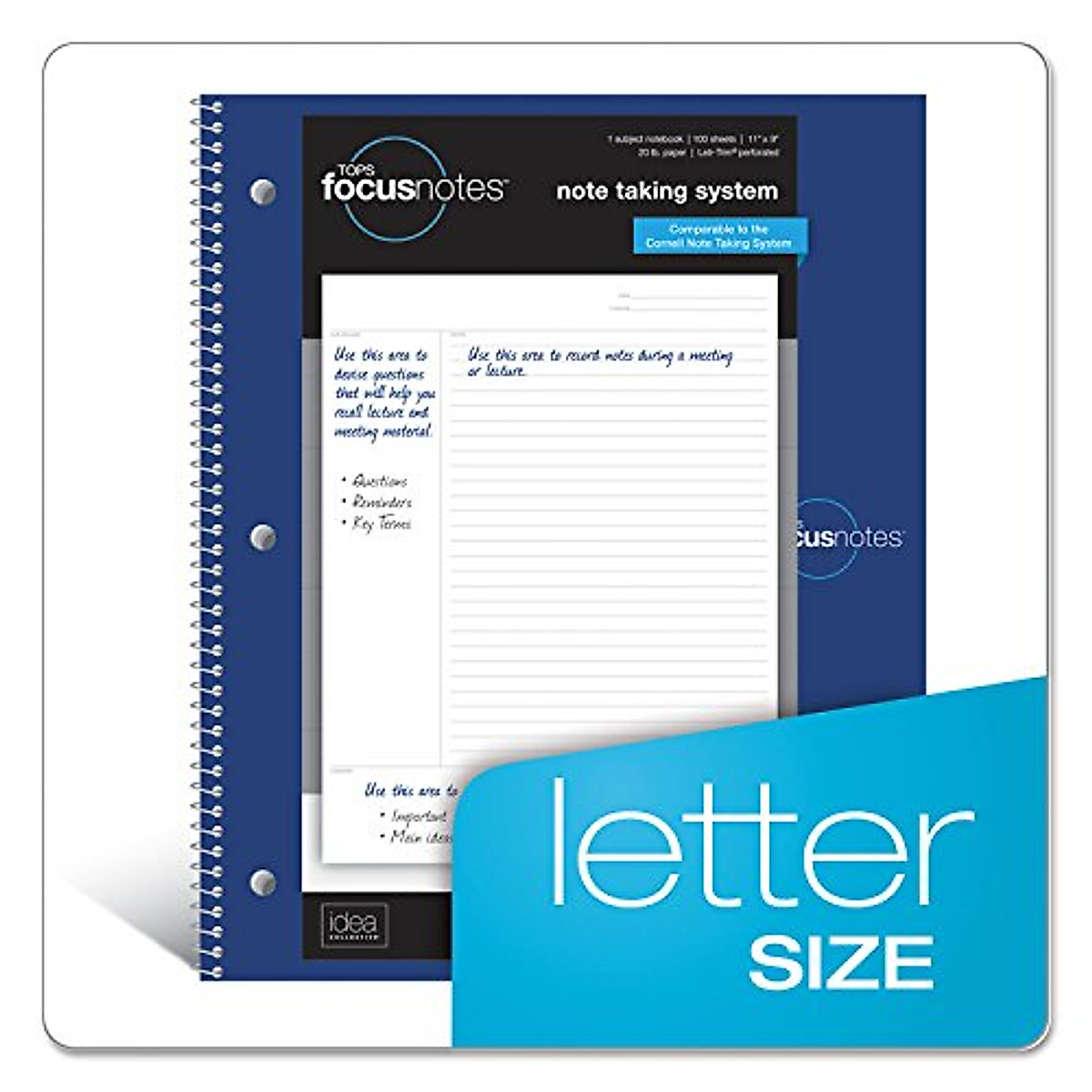 Tops Products 90223 Note-Taking System Notebk, Wire, 20 Lb, 11-Inch X9-Inch, 100Shts, We