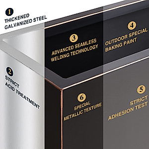 Wallowa Metallic Heavy Rectangle Planter Box for Outdoor/Indoor 25Lx11Wx13H Inches 22Pounds Black