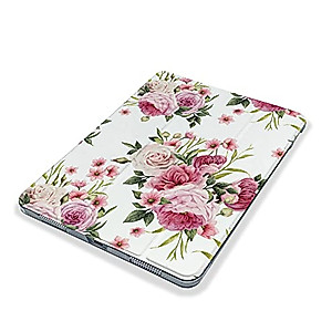 Cute Pink Roses Bouquet Flower case Compatible with iPad Mini Air Pro 7.9 8.3 9.7 10.2 10.9 11 12.9 inch Pattern Cover New 2022 2021 Trifold Stand 3 4 5 6 7 8 9 Generation 467 (10.2" 7/8/9 gen)