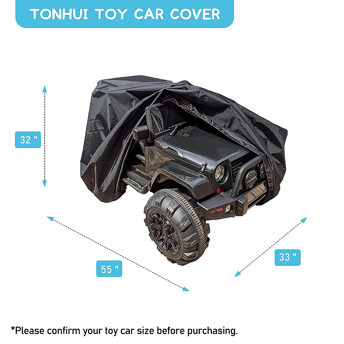 tonhui Large Ride-On Truck Toy Car Cover, Outdoor Cover for Power Wheels, Kids Electric Car Cover Waterproof All Weather Protect Kids Car Toy Vehicles - Universal Fit