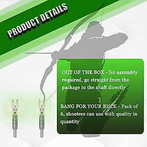 Hosolee 6PCS Lighted Nocks with .244”/6.20mm Inside Diameter Bowstring Activated for Archery Arrows Shaft