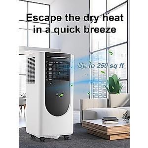 Portable Air Conditioner WANAI 8000BTU Air Conditioner Cooling up to 250sq.ft, 3-in-1 Portable AC Unit with Remote Control, 24H Timer & LED Display, Suitable for Bedroom, Living Room, Office