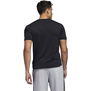 adidas Men's Designed 2 Move Linear Logo Tee, Black/White, Medium