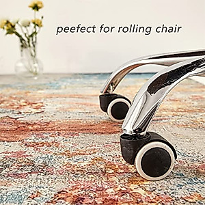 RoomTalks Ultra Thin Bright Colorful Modern Abstract Area Rugs 3x5 Non-Slip TPR Backed, Orange Turquoise Kitchen Bathroom Rugs Indoor Entryway Bedroom Dorm Throw Carpet Machine Washable