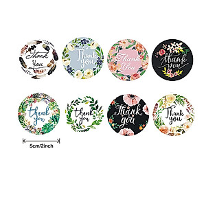 Buer Homie 2 Inch 500 Pcs Stickers, Thank You Labels for Small Business, 8 Designs