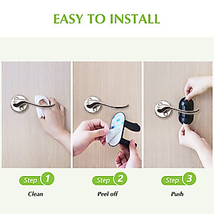 BiSiViO Child Proof Door Lever Lock, 2 Pack Door locks for kids safety, Door knob child proof, Baby proofing, 3M Adhesive, Door handle child proof, Baby Safety Locks for Toddlers (Black)