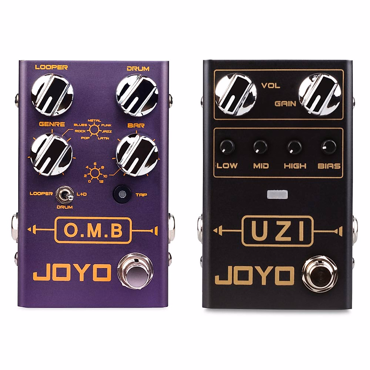JOYO R-06 Looper Drum Machine Bundle with R-03 Metal Distortion Effect Pedals for Electric Guitar Most Frequently Combination Budget