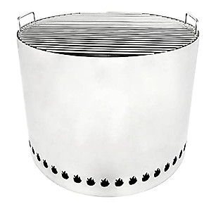 DIYTuning Grill Grate for 19.5” Fire Pit Outdoor Cooking Fireplaces Picnics Backpacking BBQ with Handle