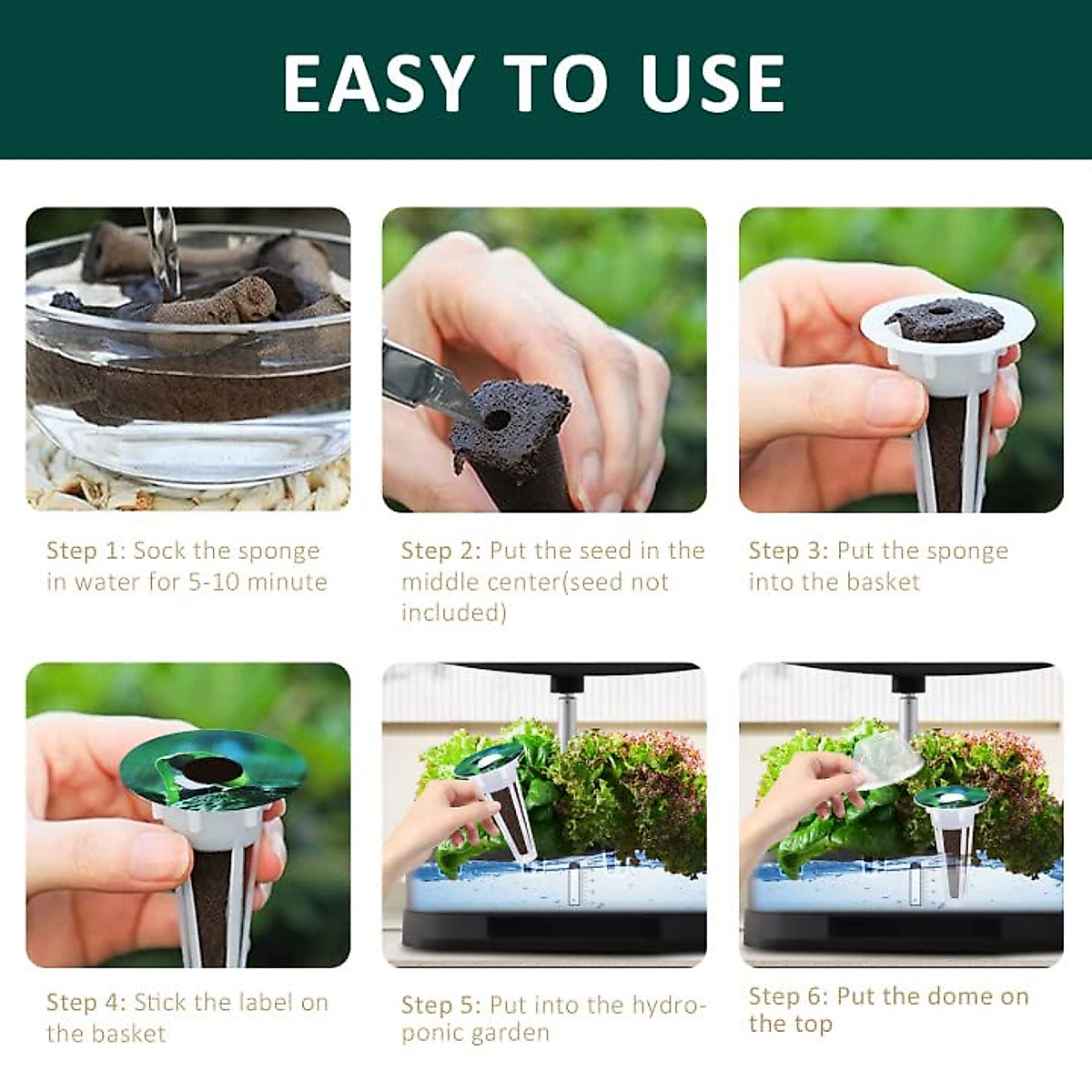 YBB 24 Sets Seed Pod Kit for Aerogarden, Hydroponics Grow Anything Kit Garden Seed Starting System Indoor Hydroponics Supplies with Seed Dispenser