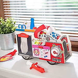 Melissa & Doug PAW Patrol Marshall's Wooden Rescue EMT Caddy (14 Pieces) - PAW Patrol Take-Along Pretend Play First Responder Rescue Kit, PAW Patrol Toddler Toy For Girls And Boys Ages 3+