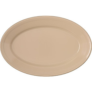 Carlisle FoodService Products 4356325 Dallas Ware Melamine Oval Platter Tray, 9.25" x 6.25", Tan (Pack of 24)