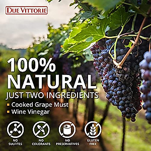 Due Vittorie Oro Gold, Barrel Aged Balsamic Vinegar of Modena IGP With Cork Pourer, All-Natural, Extra Dense Premium Vinegar Aceto Balsamico di Modena IGP Italy - 8.45fl oz / 250ml - Pack of 2