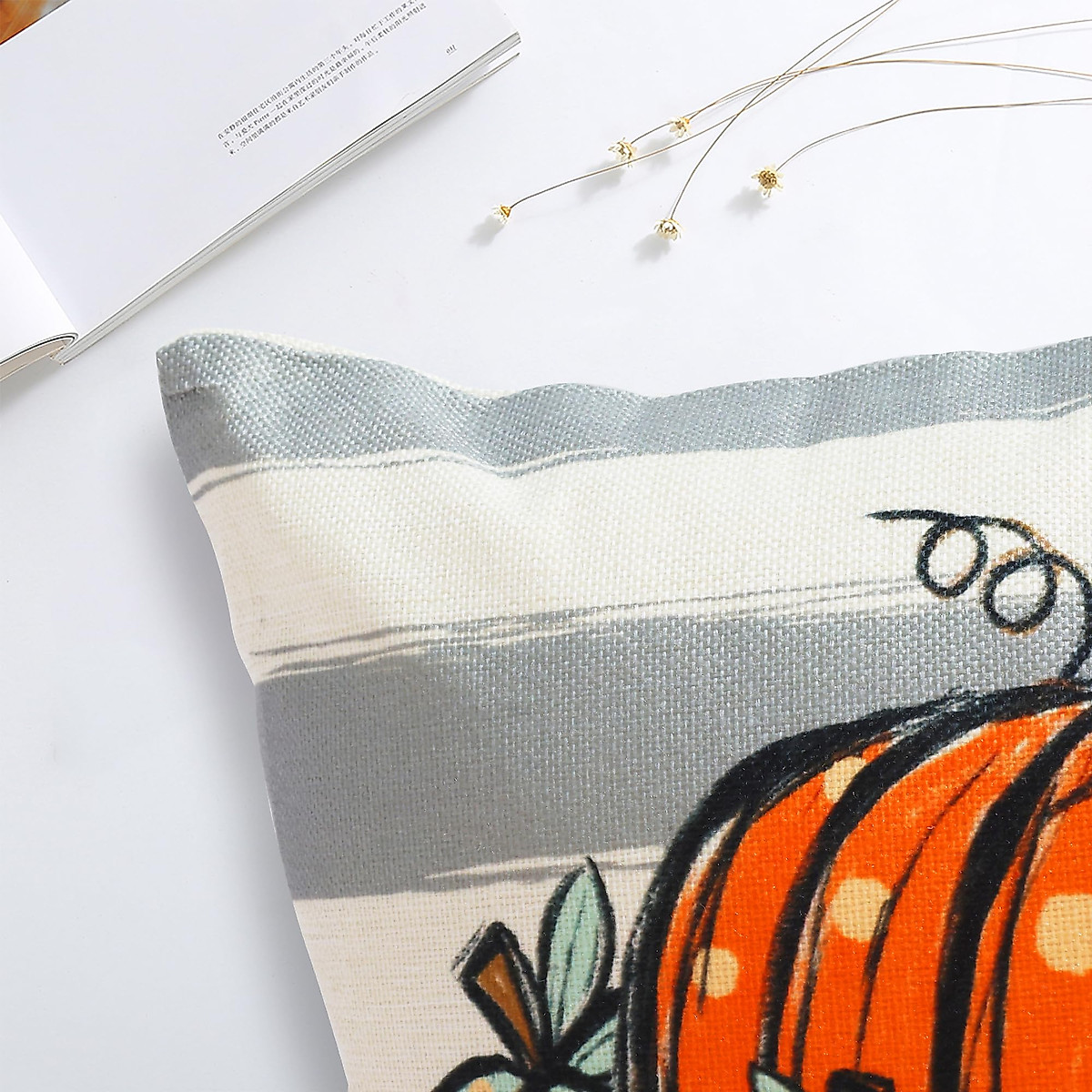 LITIVY Fall Decor Pillow Covers Set of 4 Pumpkin Farmhouse Thanksgiving Decorations Throw Pillows Autumn Cushion Cases for Couch Home Decorative Pillows Cover (18"x18", Green)