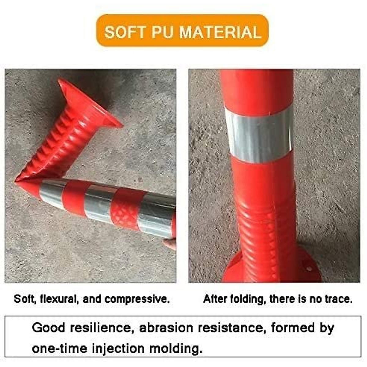 GOOFFY Parking Post, Parking Barrier, for Parking Lot Plastic Parking Bollards for Traffic Cones in Lanes Without Commercial Or Private Parking Spaces Parking Bollards Parking (Size : 750x80mm)