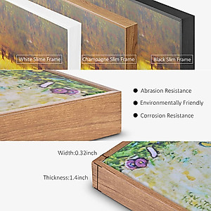 INVIN ART Framed Canvas Giclee Print Art Mont Sainte-Victoire seen from Bellevue by Paul Cezanne Wall Art Living Room Home Office Decorations(Wood Color Slim Frame,32"x40")