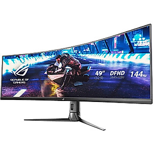 ASUS ROG Strix XG49VQ 49” Curved Gaming FreeSync Monitor 144Hz Dual Full HD HDR Eye Care with DP HDMI (Renewed)