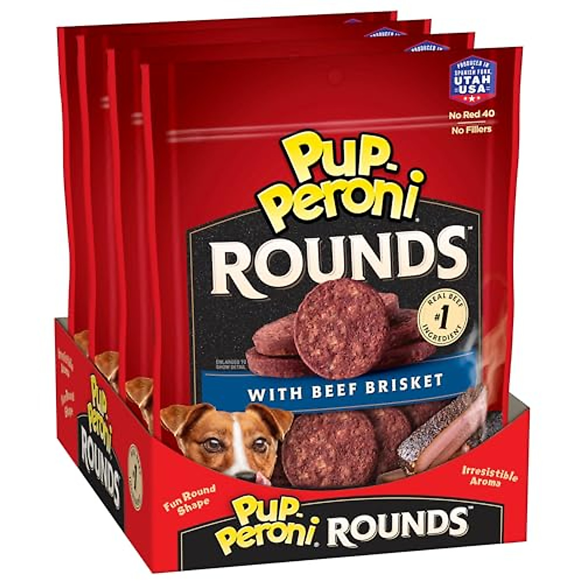 Pup-Peroni Rounds Dog Treats With Beef Brisket, 5 oz. Bag (Pack of 8)