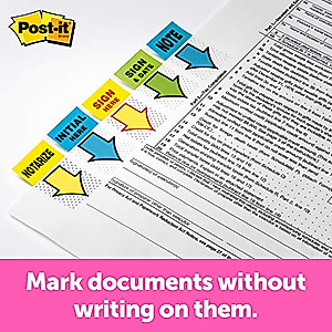 Post-it Message Flags, "Sign Here", 50/Dispenser, 2 Dispensers/Pack, 1 in Wide, Yellow (680-SH2)