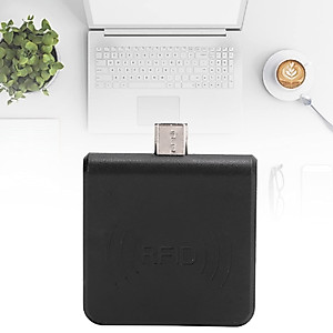 Portable Phone UHF RFID Handheld Writer and Reader, High Frequency ID Reader for Smartphone With Micro USB (Black)