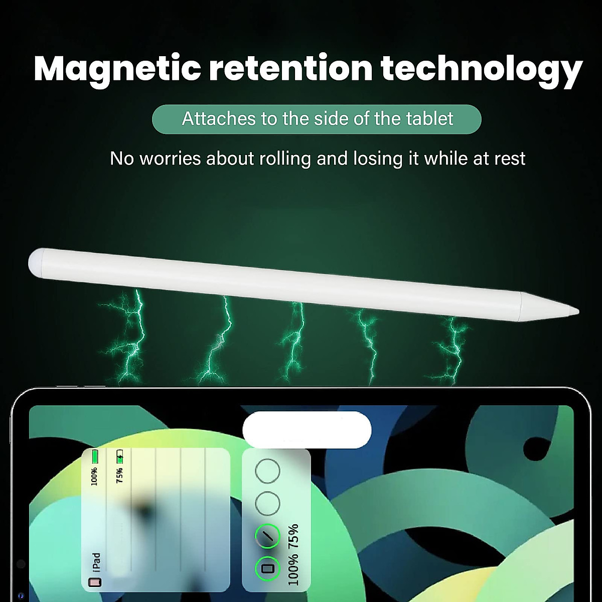 FOTABPYTI Tablet Stylus Pen, Touch Screen Pen Palm Rejection High Accuracy Tilt Angle Sensor for Pro 9.7in 2016 for Student (White)