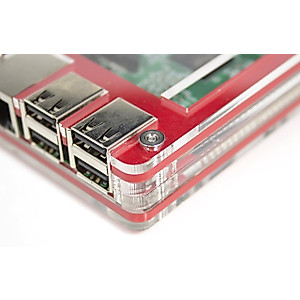 Zebra Case - Raspberry Pi 3 B+, Pi 2, Pi B+ and 2B (Berry Red) with Heatsinks ~ C4Labs