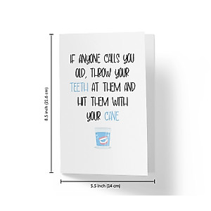 Karto Funny Birthday Card For Friend, Large 5.5 x 8.5 Happy Birthday Card For Husband, Birthday Card For Brother - Birthday Card For Sister, Mom, Dad - Teeth