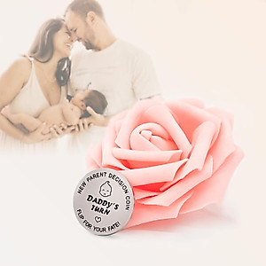 New Dad Mom Gifts Decision Coin,LucBuy Funny Newborn New Baby Gift New Parents Gift Pregnancy Gift for First Time Mummy Daddy,Baby Shower Mothers Fathers Day Christmas Birthday Thanksgiving Gift