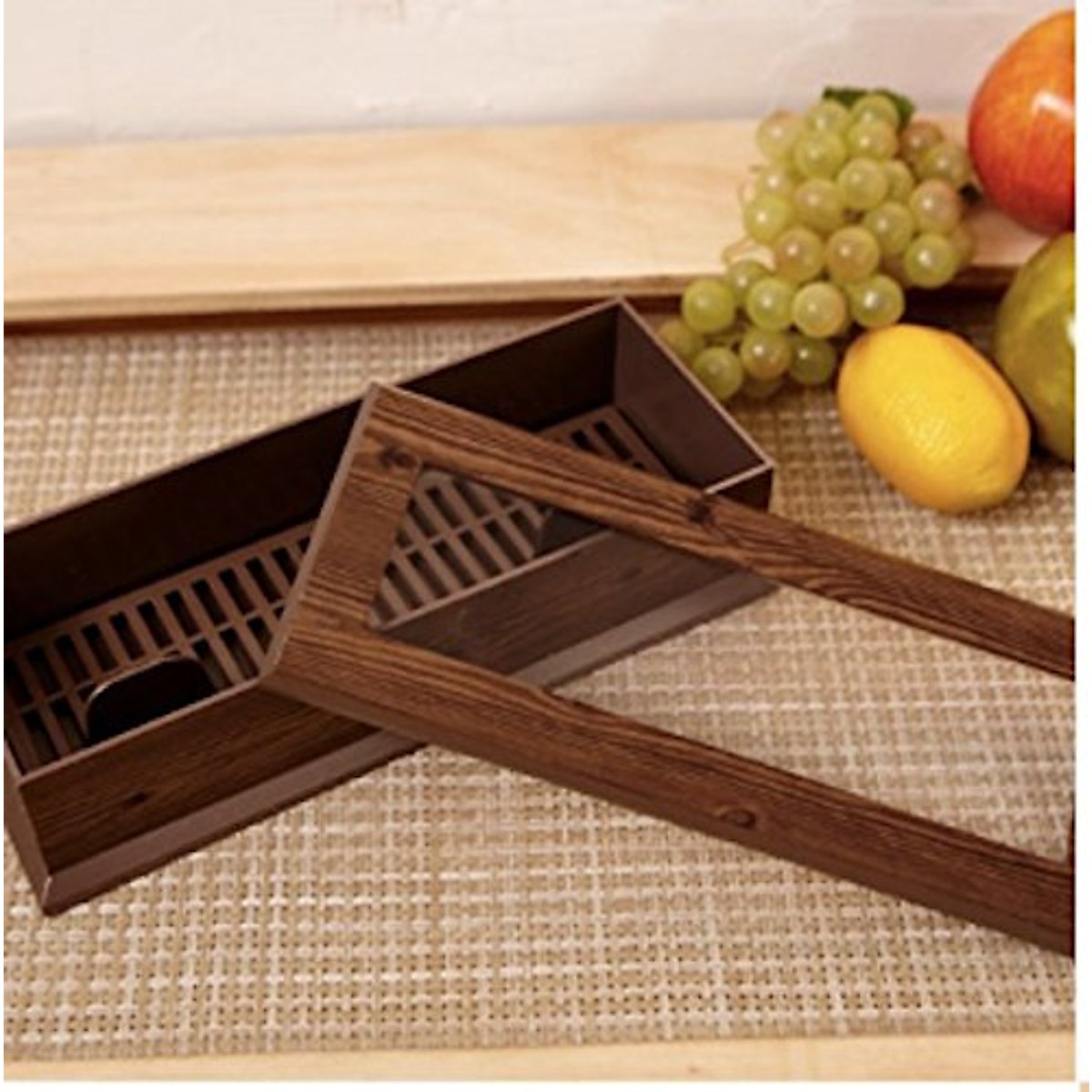 Living Chef Kitchen Chopsticks Spoon Organization Storage Box with Open Window Tree Wave Pattern Design
