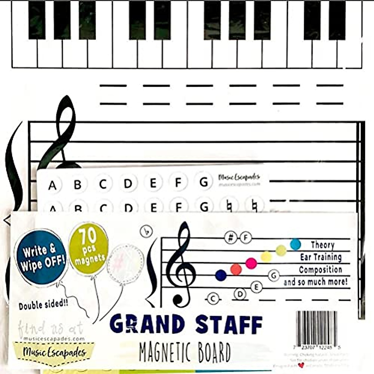 Hztyyier Magnetic Dry Erase Board Note Reading Borad Small Dry Erase Whiteboard for Music Teacher Teaching Piano Teacher