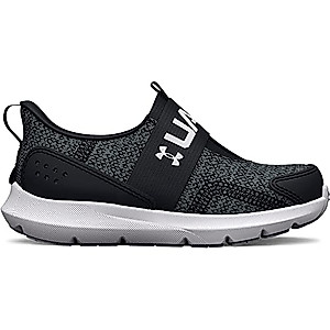 Under Armour Baby Boys Infant Surge 3 Slip On Running Shoe, (001) Black/Black/White, 8