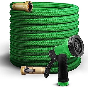 Garden Hose, Multi Purpose Garden Hoses with Hose Spray Nozzle for Watering, Sprinkling and Cleaning, Light Weight and Kink Resistant, Strong and Long Lasting, 50 Ft