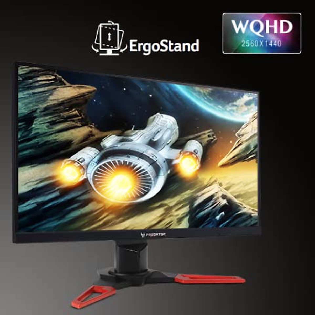 Acer Predator Gaming Monitor, 27inch 1440p IPS Ultra Widescreen 100% sRGB, NVIDIA G-SYNC, NVIDIAR ULMB, 144Hz Refresh Rate Overclock 165Hz, 4ms Response Time, w/HDMI Cable