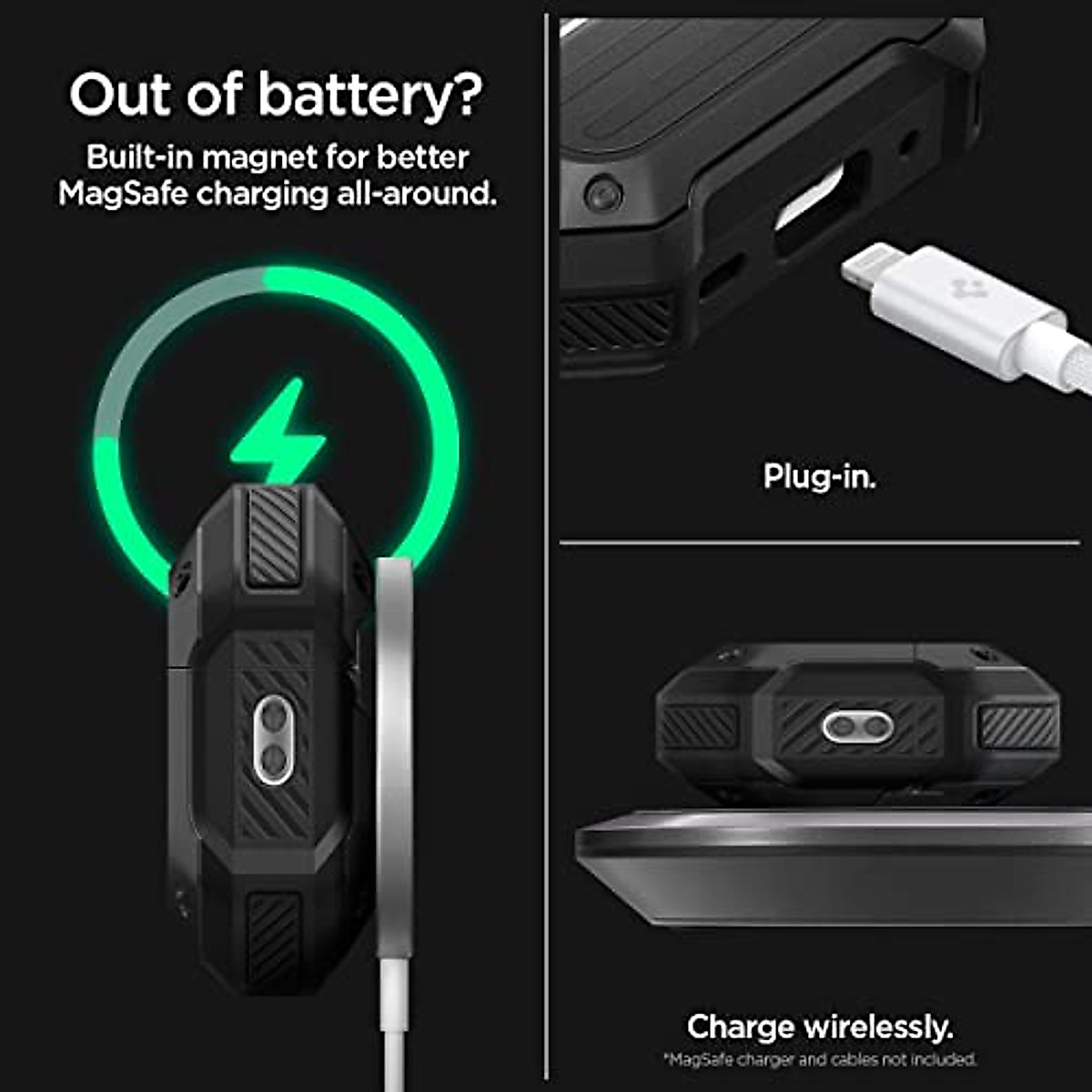 Spigen Tough Armor (MagFit) Designed for iPhone 14 Pro Max Case and Tough Armor Designed for AirPods Pro 2nd Generation Case