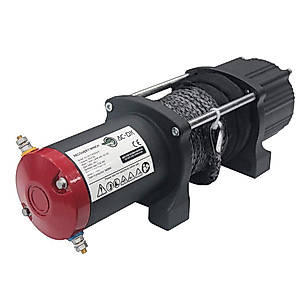 AC-DK 5500lb. Electric Synthetic Rope ATV Winch Kits, 12V Winch for Towing ATV/UTV Off Road Trailer, IP67 Waterproof Winch with Wireless Remote Control Mounting Bracket(5500 lbs Winch)