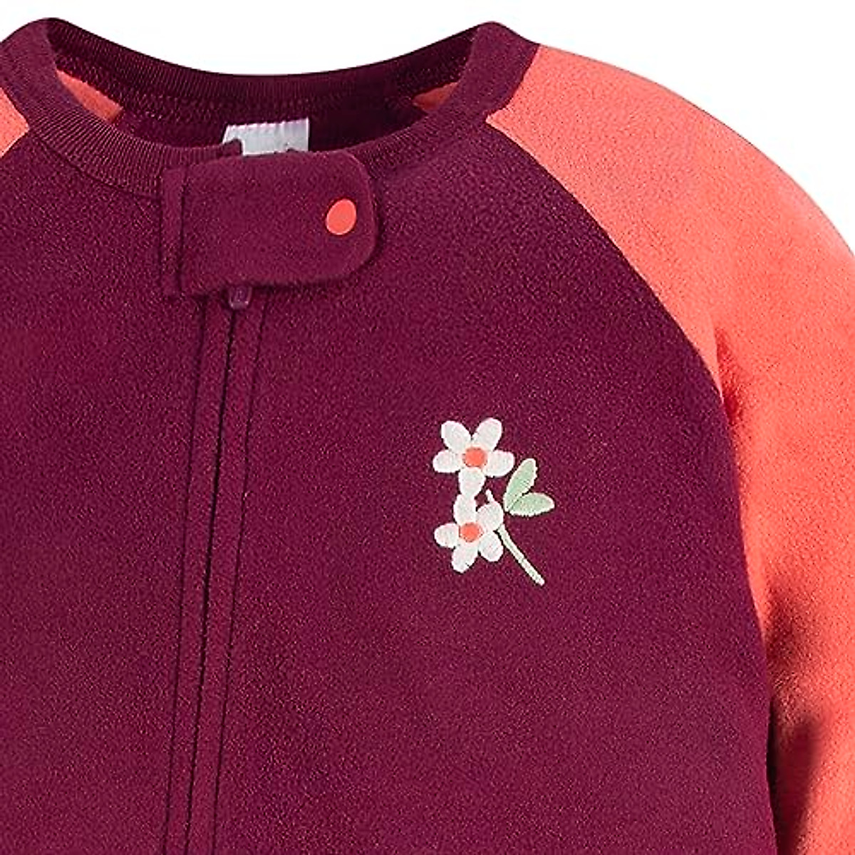 Gerber Baby Girls' Toddler Loose Fit Flame Resistant Fleece Footed Pajamas 4-Pack, Pink Leaves & Flower Toss