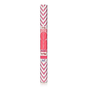Con-Tact Brand Creative Covering, Self-Adhesive Shelf Liner, Multi-Purpose Vinyl Roll, Easy to Use and Apply, 18'' x 9', Chevron Pink