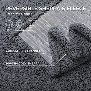 Luciphia Waterproof Pet Blankets for Couch Sofa Bed Cover Liquid Pee Proof Washable Soft Fluffy Large Dog Blanket Reversible Furniture Protection Grey X-Large（85" x 57"）