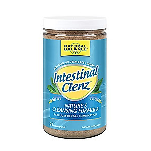 Natural Balance Intestinal Clenz Psyllium Herbal Cleansing Powder Healthy Digestion, Detox & Regularity Supplement No Gluten 21oz, 120 Serv.