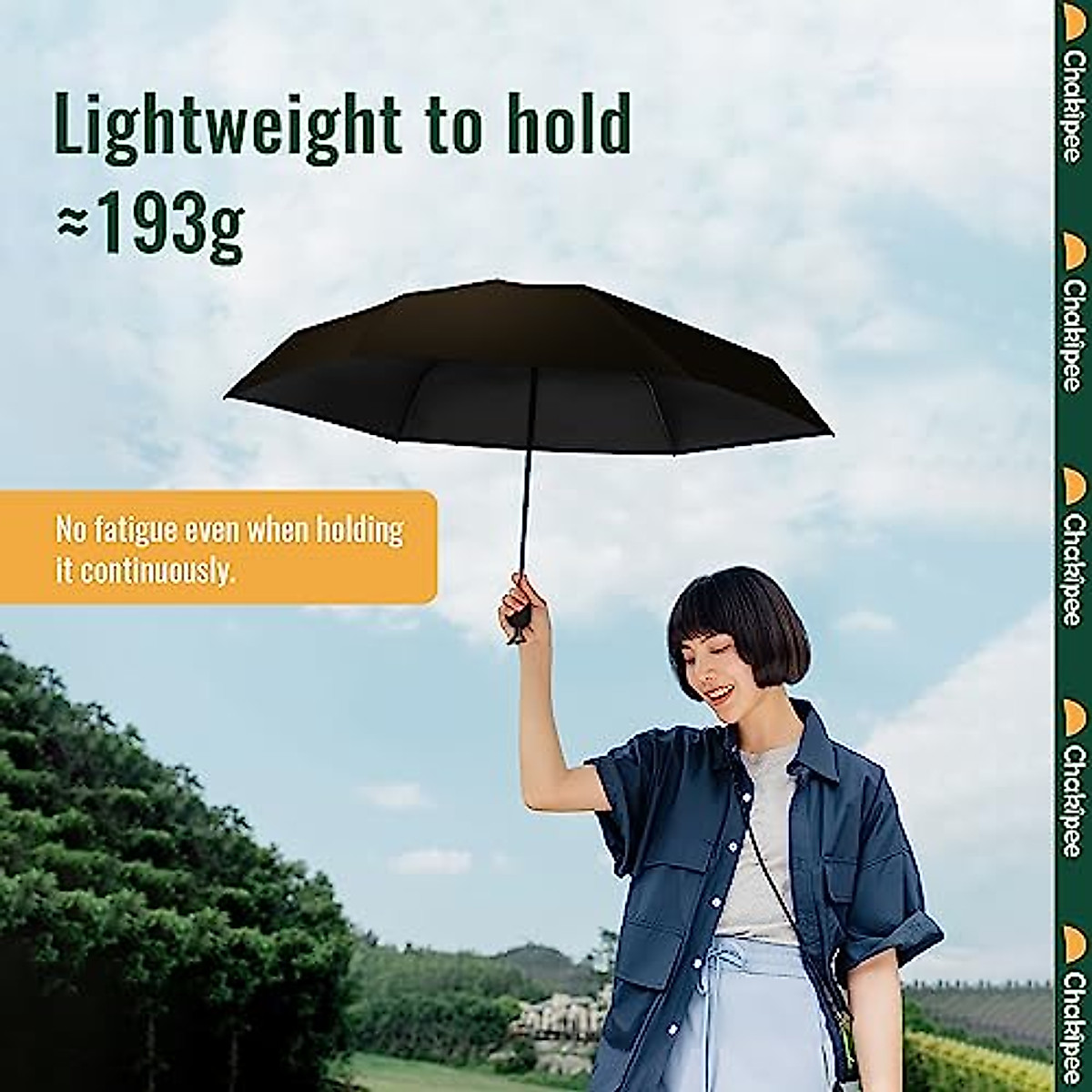 Chakipee Small Mini Sun Umbrella Light Compact Design Perfect for Travel Pocket Lightweight Portable UV Umbrella for Sun Protection, Sun&Rain Folding Umbrella