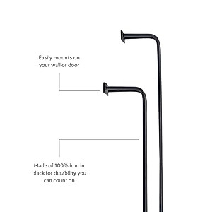 Powell Black Bent Metal Rawlins Two Pack Towel Racks