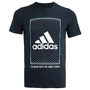 adidas Men's Box Fade Short Sleeve T-Shirt, Small Navy