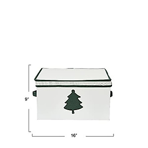 Household Essentials Holiday Storage Box, Large, Green Tree, Natural & Green