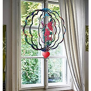 Wind Spinners Garden Decor Hummingbird Wind Spinner Outdoor Metal Hanging Mandala Decor-Wind Spinners for Yard and Garden Patio Porch,Garden Wind Spinner Hummingbird Gifts Women Men Mom Gift