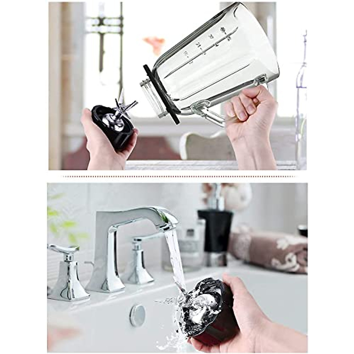 Smoothie Blender, 750W Smoothie Maker, with 2 Adjustable Speed and Pulse Functions, Kitchen Blender with 48 oz Tritan Glass Jar for Milkshakes, Smoothies, Crushed Ice and Frozen Fruit