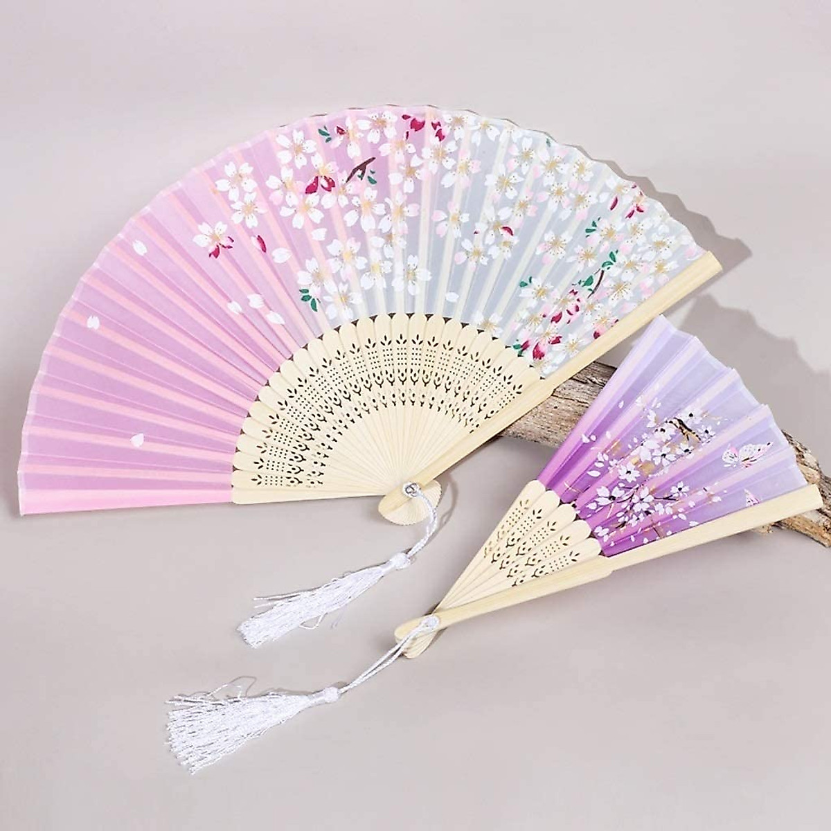ZAEGO Chinese Fan Folding Hand Fan Chinese Style Dance Wedding Party Lace Silk Folding Hand Held Flower Fan Handheld Folding Fan Japanese Fan (Color : Onecolor, Size : 21 * 55cm)