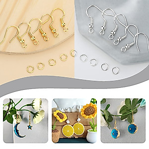 MAIBAOTA Earring Hooks for Jewelry Making, 602 Pcs Earring Making Supplies, 925 Silver and Gold Plated Earring Making Kit, Earring Findings, Jump Ring, Earring Back, DIY Jewelry Making