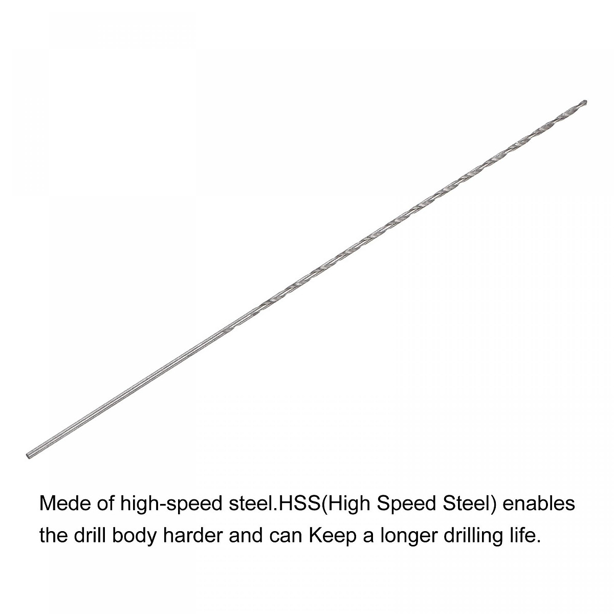 uxcell 5 Pcs 1mm Mini Micro Twist Drill Bits, High-Speed Steel Straight Shank Extra Long Drill Bit 100mm for Aluminum Alloy