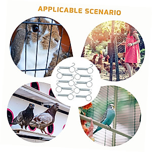 Balacoo 10 Pcs cage Door Spring Hook Critter Nation cage Metal Clothes Hanger Finger Spring latches Metal Hangers cat cage latches Birds cage Hook Stainless Steel Guinea Pig Dedicated