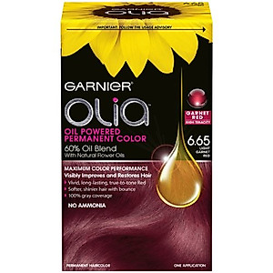 Garnier Olia Oil Powered Permanent Hair Color, 6.65 Light Garnet Red