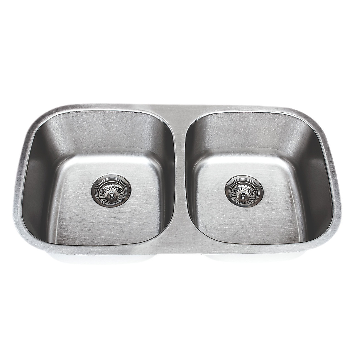 Wells Sinkware CMU3318-88-1 Stainless Steel Kitchen Sink Package, 33" 50/50 8" Deep, Brushed Matte Finish